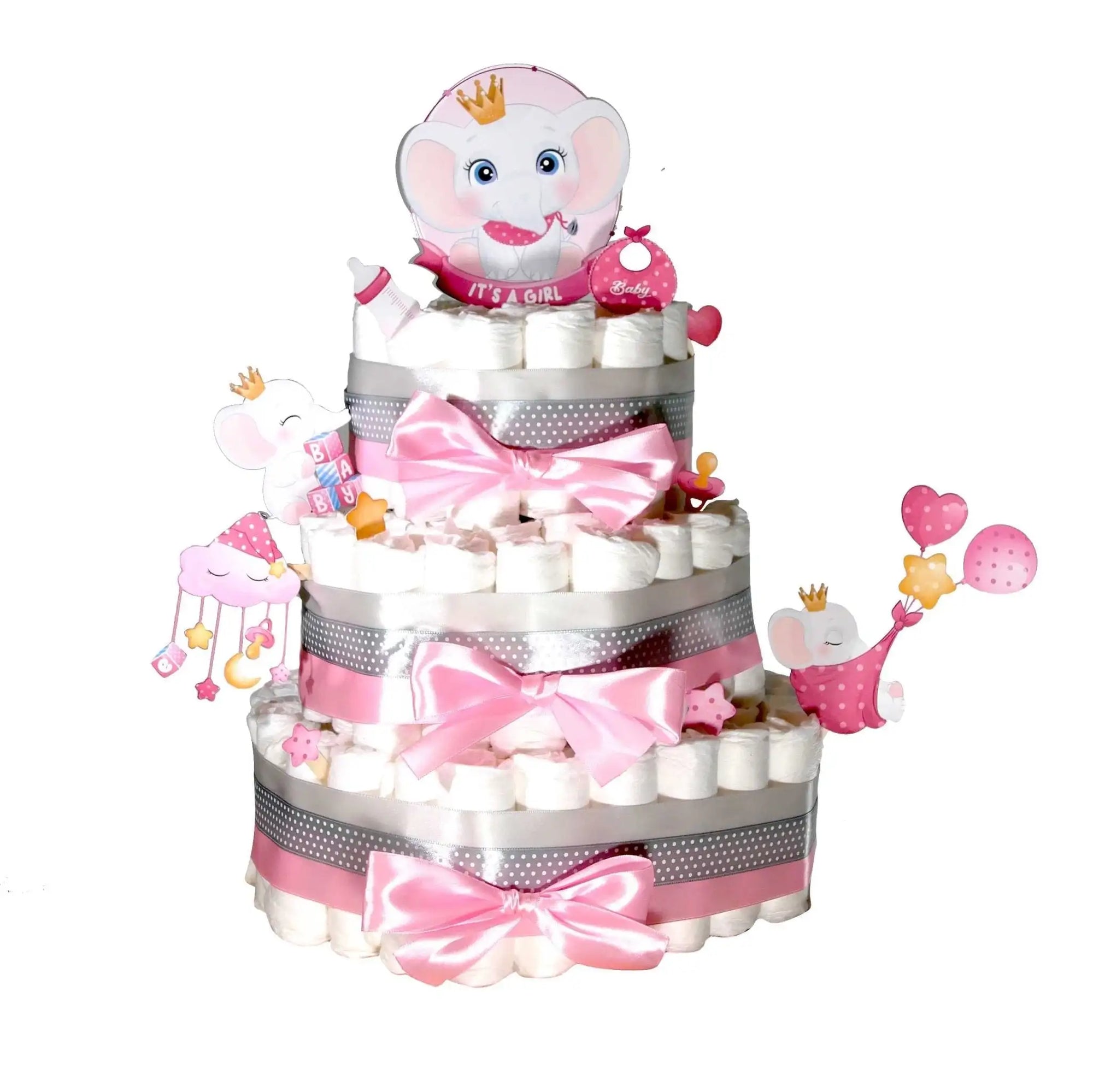 Elephant Diaper Cake Kit - "It's a Girl"/"It's a Boy" | My Diaper Cake ...